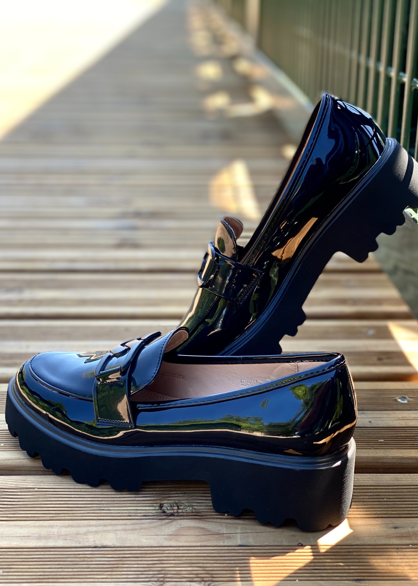 Mocassins à plateforme vernis