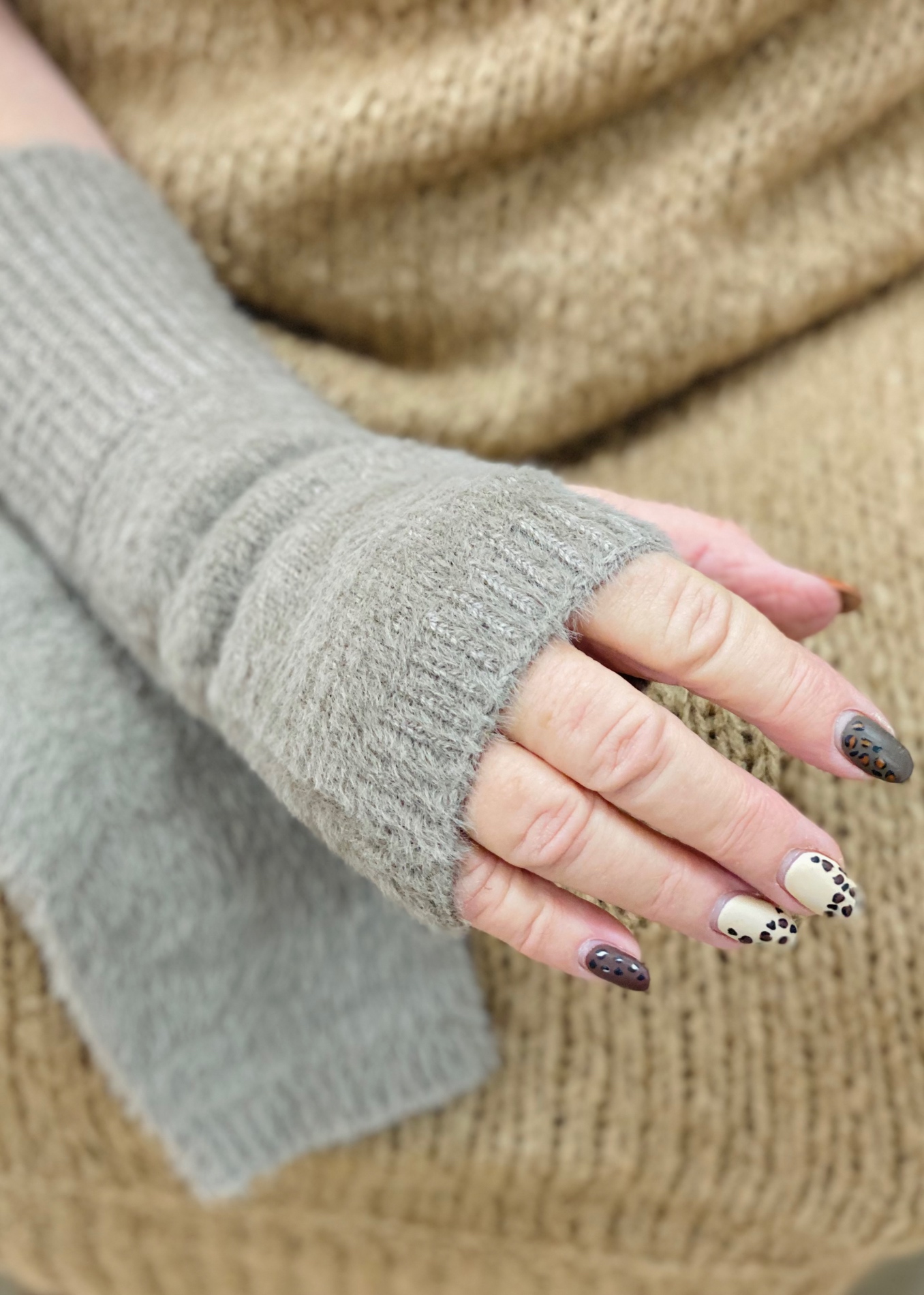 Mitaines longues unies douces