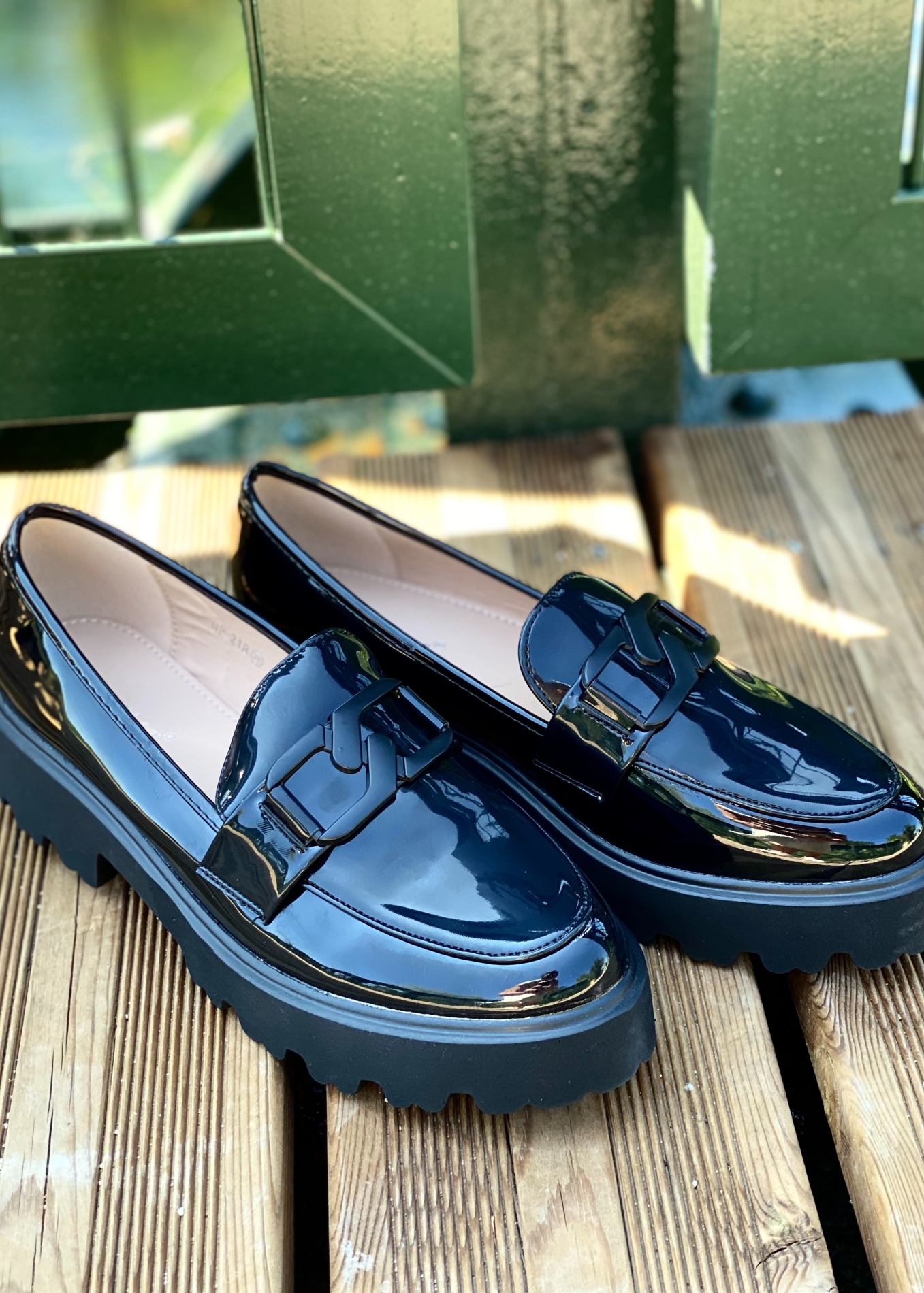 Mocassins à plateforme vernis