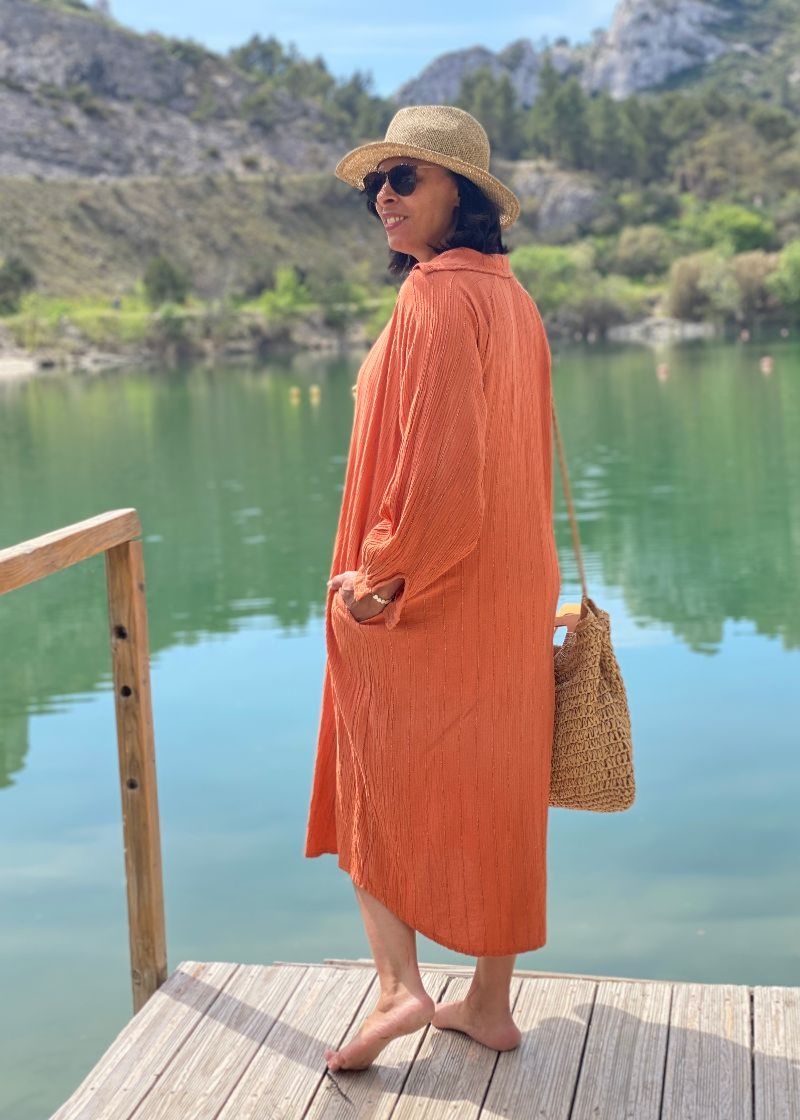 Robe longue en coton, modèle Nyla